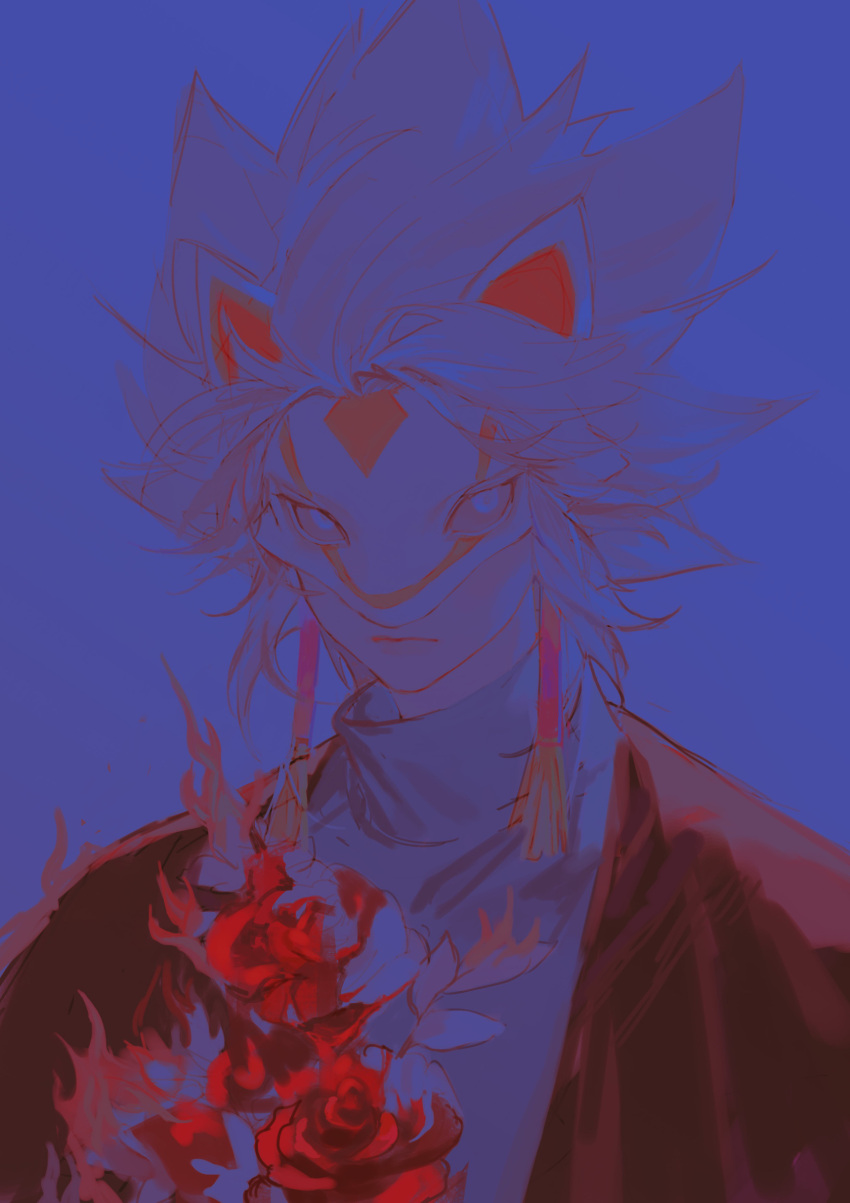 Safebooru - 1boy bowing medalist earrings flower highres jewelry red ...