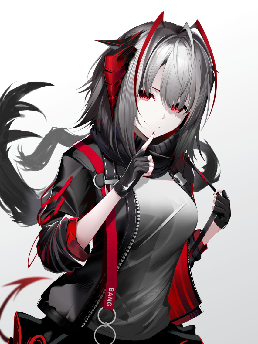 Safebooru - 1girl absurdres ahoge arknights black gloves black jacket black scarf black skirt ...