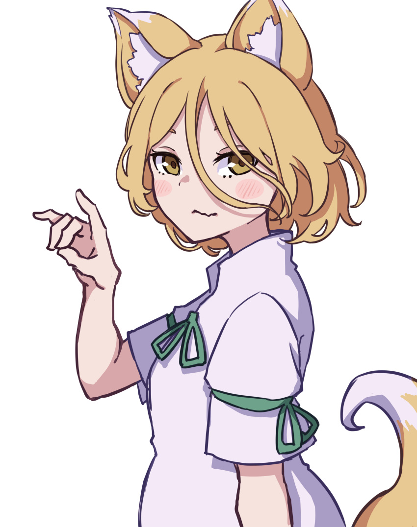 Safebooru - 1girl absurdres animal ears blonde hair brown eyes dress fox ears fox girl fox ...