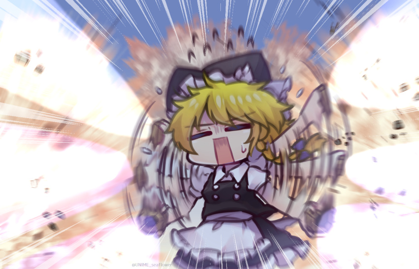 Safebooru - 1girl = = apron black skirt black vest blonde hair braid closed eyes collared shirt ...
