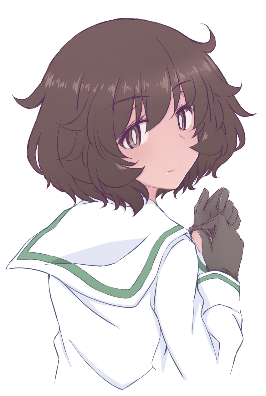 Safebooru - 1girl absurdres adjusting clothes adjusting gloves akiyama yukari bangs black gloves ...