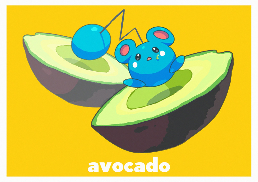 Safebooru - avocado azurill black eyes border commentary request food ...