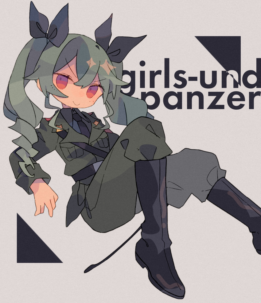 Safebooru - 1girl :> anchovy (girls und panzer) anzio military uniform bad id bad tumblr id ...