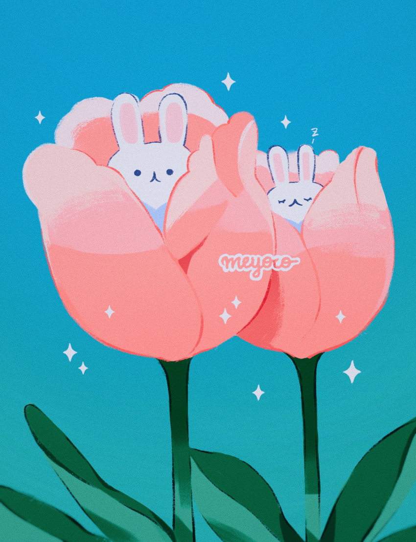 Safebooru - absurdres animal focus blue background flower highres leaf ...
