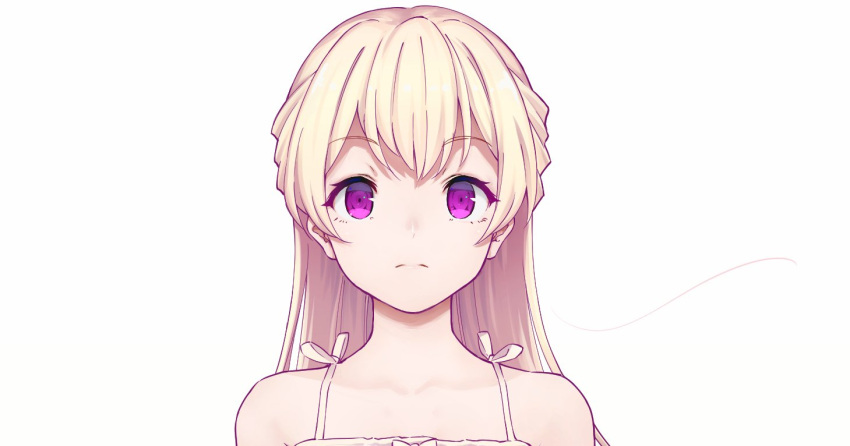 Safebooru - 1girl aya shachou bang dream! bare shoulders blonde hair closed mouth dress long ...
