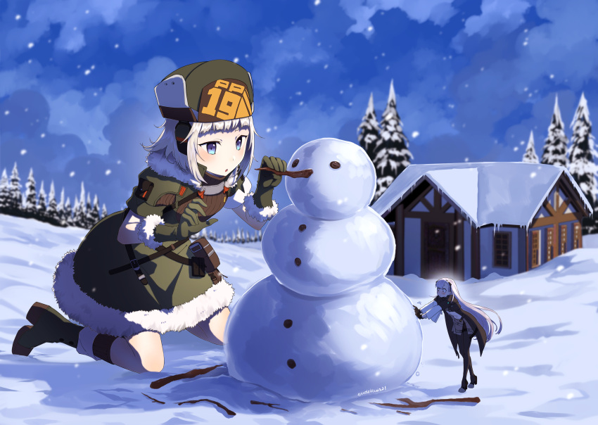 Safebooru - 2girls absurdres ak-alfa (girls' frontline) bangs black legwear blue eyes blunt ...