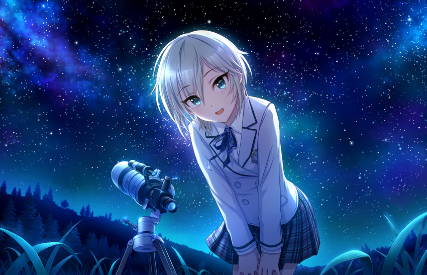 Safebooru - anastasia (idolmaster) blue eyes blush dress grey hair idolmaster idolmaster ...