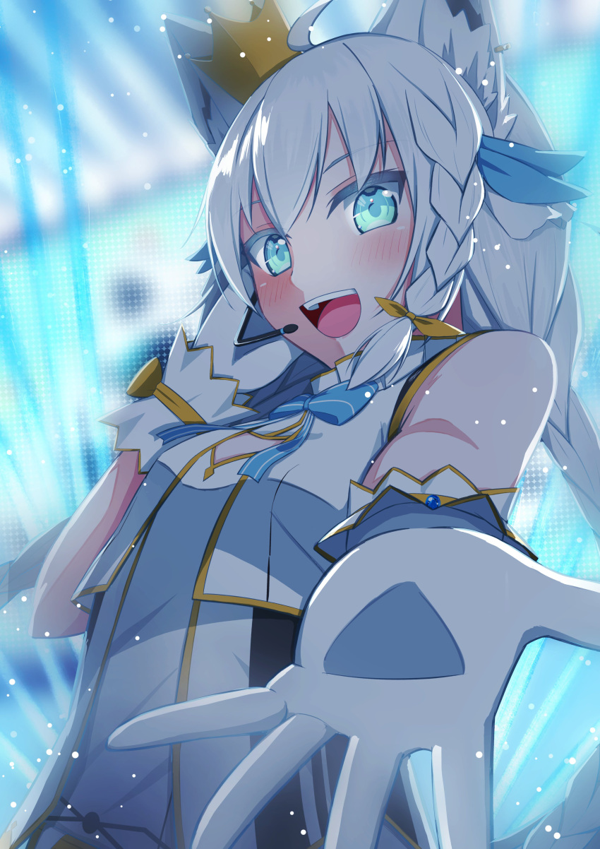 Safebooru - 1girl absurdres ahoge animal ear fluff animal ears bangs bare shoulders blush braid ...