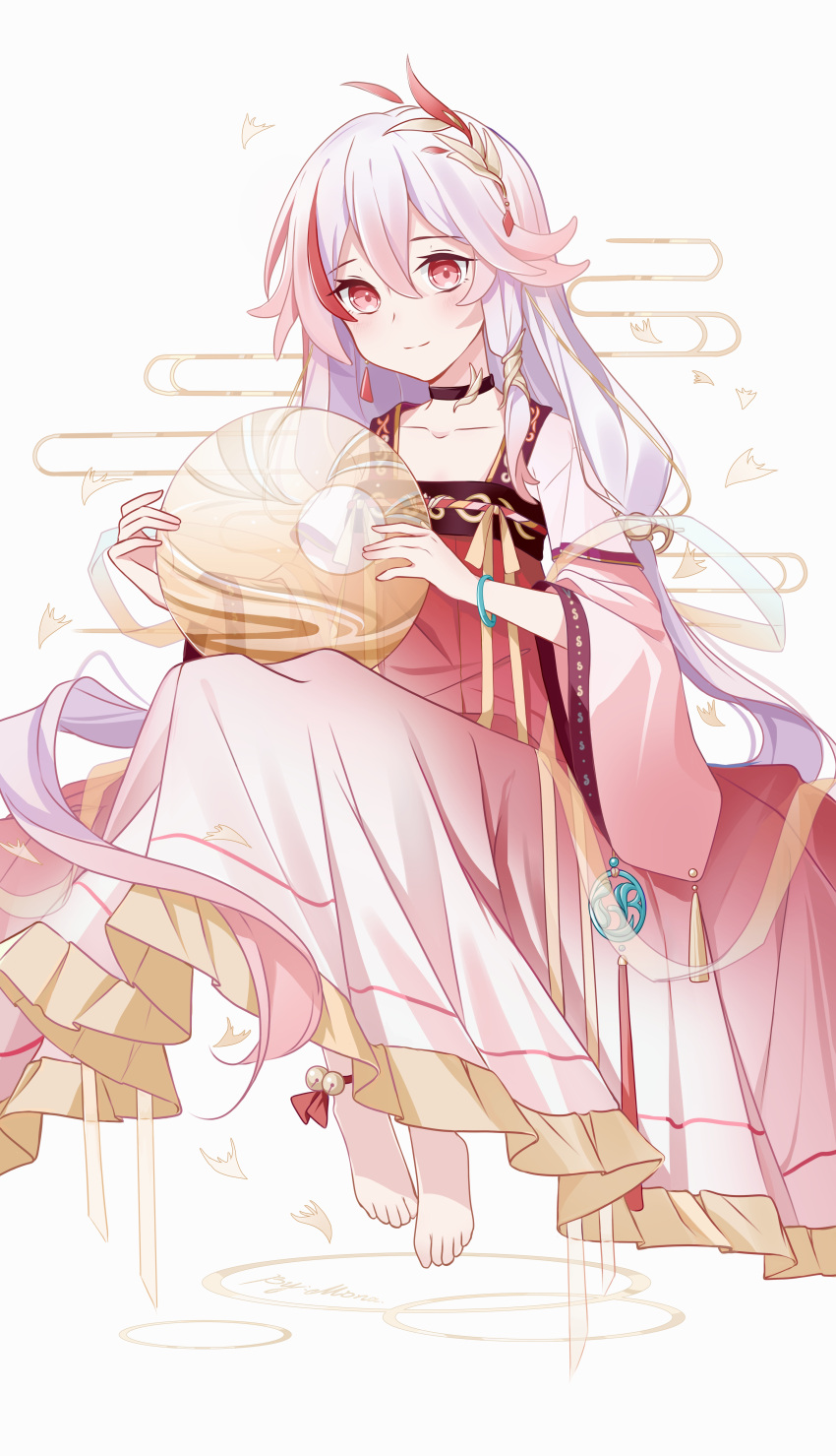 Safebooru - 1girl absurdres alternate costume ankle bell anklet bangs barefoot chinese clothes ...