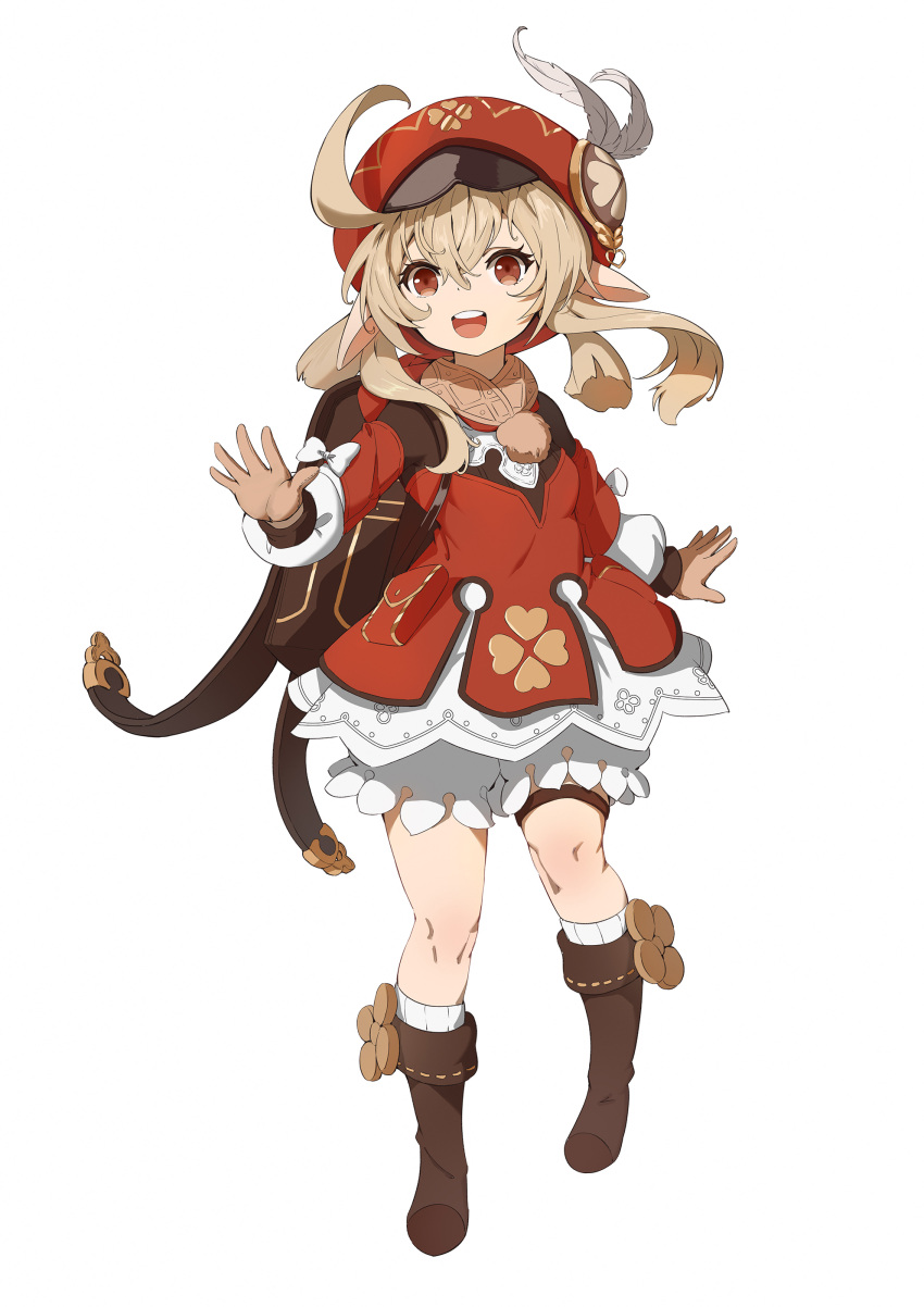 Safebooru - 1girl :d absurdres ahoge backpack bag bangs bloomers boots brown footwear brown ...