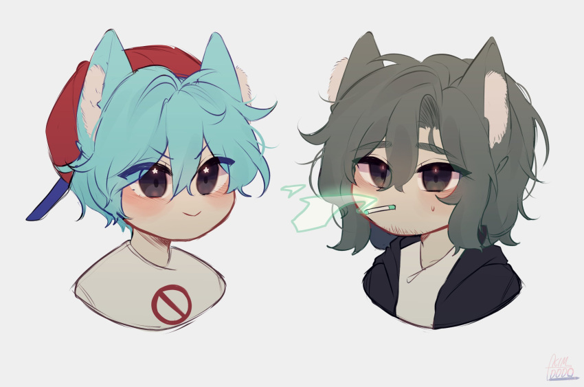 Safebooru - 2boys boyfriend (friday night funkin') cat boy cat ears ...