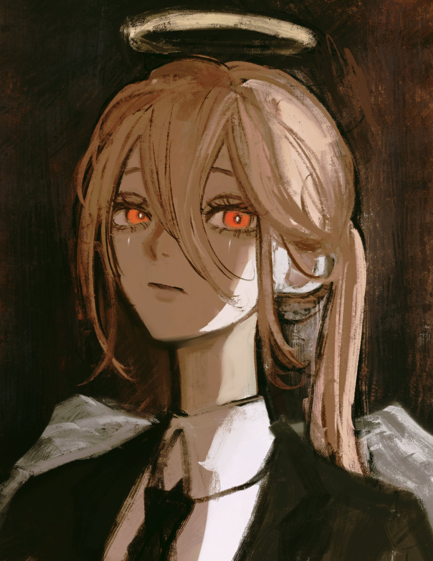 Safebooru - 1boy angel angel devil (chainsaw man) angel wings black background black jacket ...