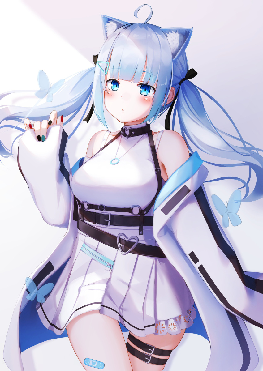 Safebooru - 1girl absurdres ahoge amatsuka uto animal ear fluff animal ears bandaid bandaid on ...