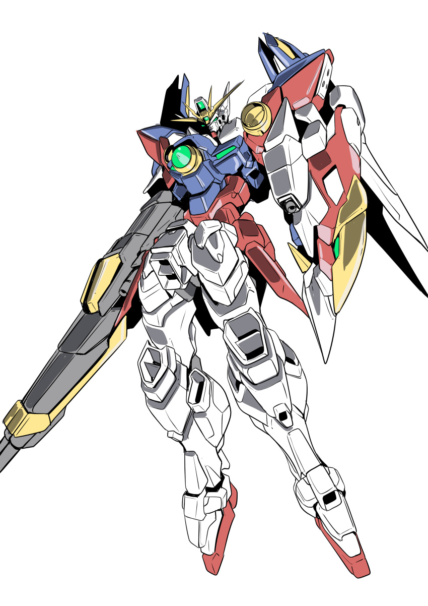Safebooru - absurdres green eyes gun gundam gundam wing head tilt ...