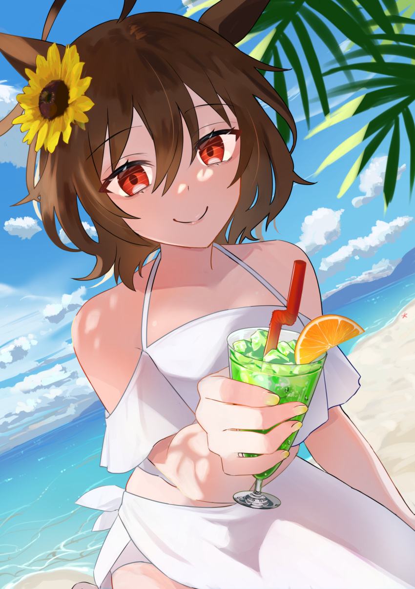 Safebooru - 1girl agnes tachyon (umamusume) ahoge alternate costume animal ears bare shoulders ...