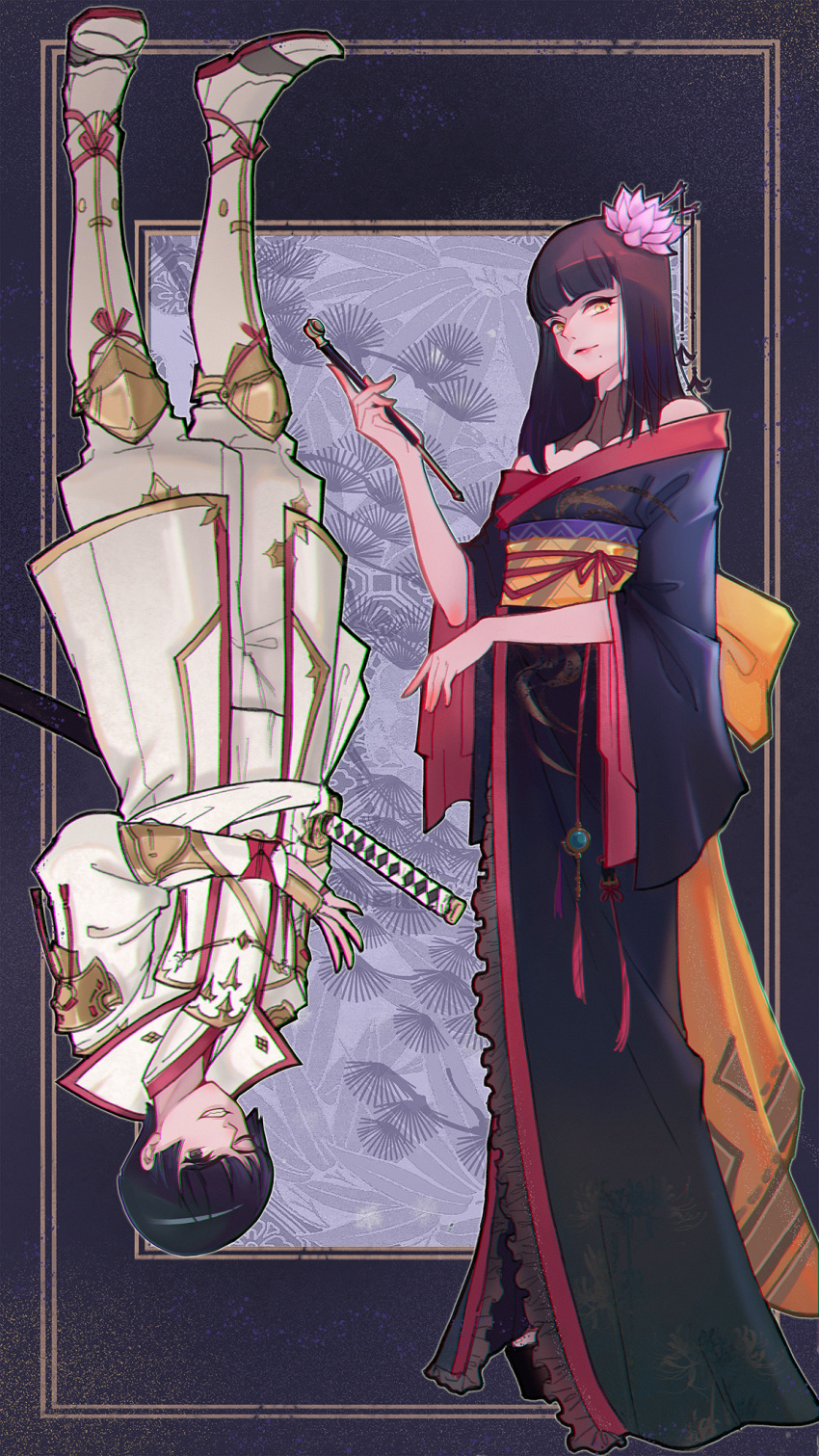 Safebooru - 1boy 1girl anioncyan asahi sas brutus belt black eyes black ...