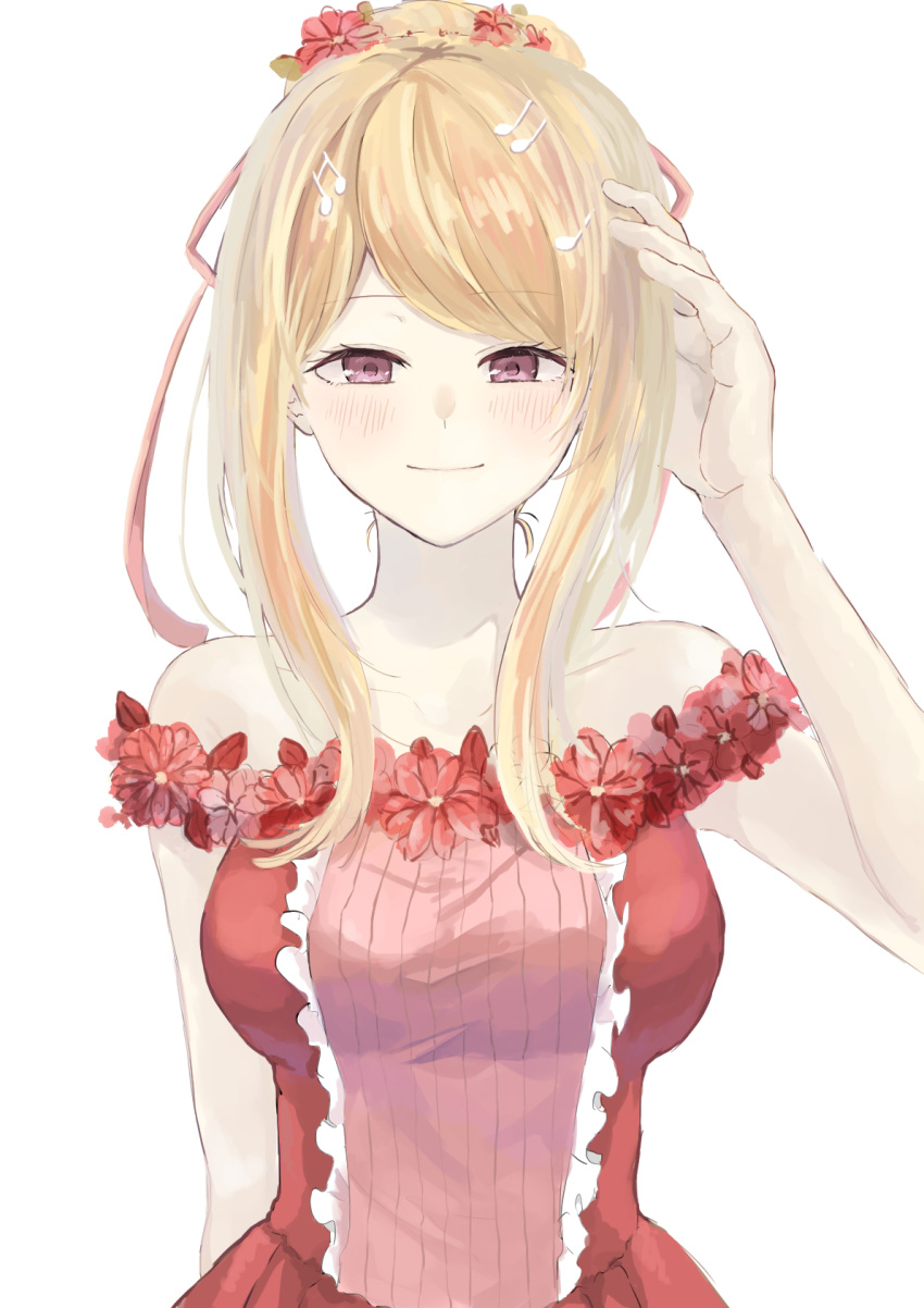 Safebooru 1girl Ahoge Akamatsu Kaede Bangs Bare Shoulders Blonde Hair 9965