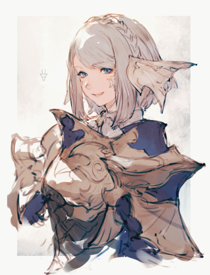 Safebooru - 1girl armor au ra avatar (ffxiv) bangs blue eyes braid ...