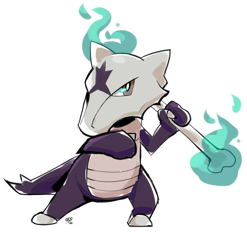 Safebooru - alolan marowak bone bright pupils brown eyes commentary ...