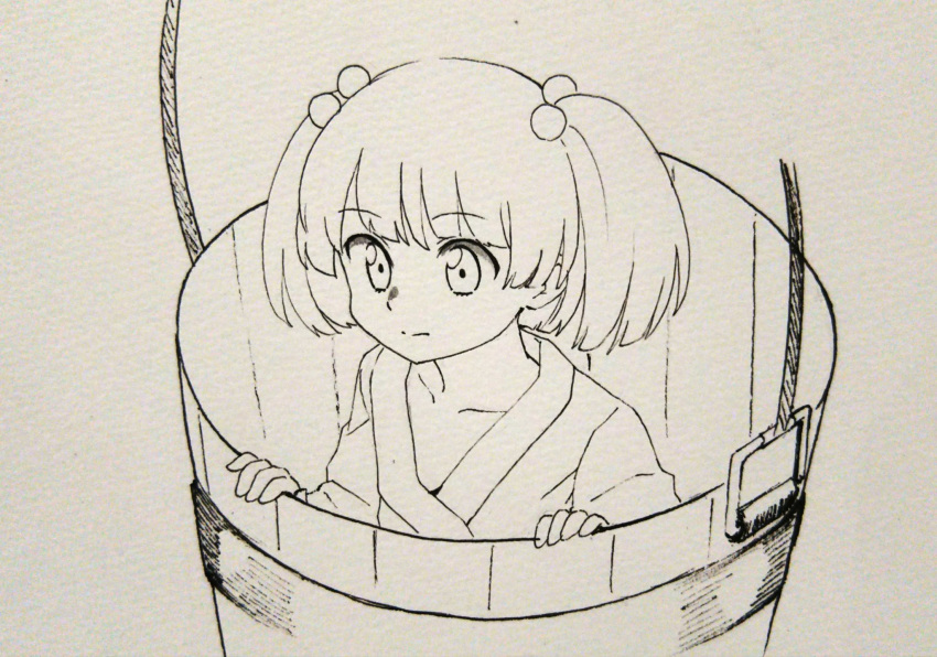 Safebooru - 1girl bucket closed mouth collarbone eyebrows visible ...