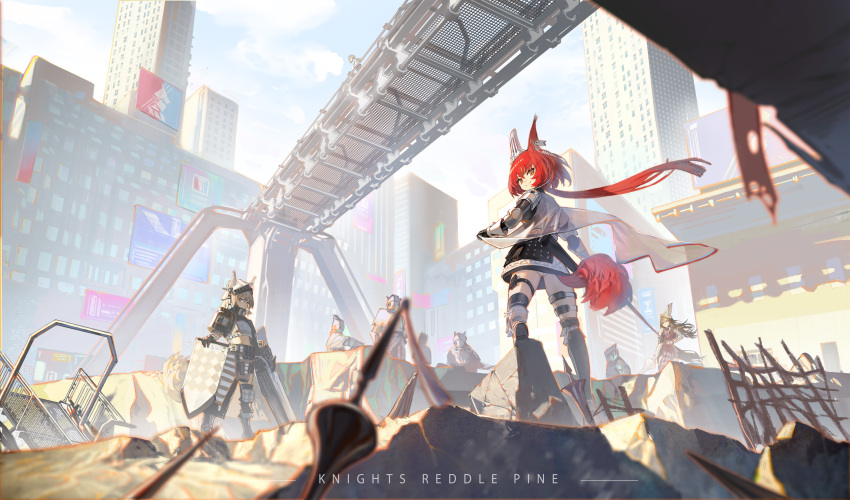 Safebooru - 3girls 5others absurdres animal ears arknights armor ashlock (arknights) black ...