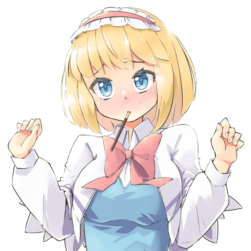 Safebooru - 1girl alice margatroid arnest blonde hair blue dress blue eyes blush capelet closed ...