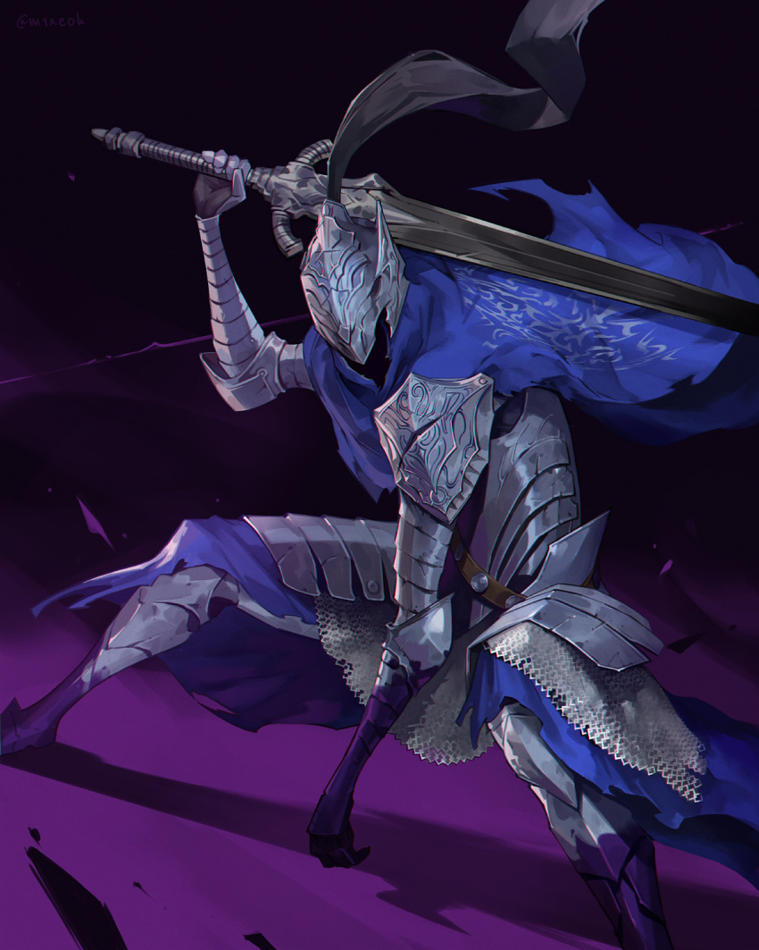 Safebooru - 1boy armor artorias the abysswalker blood cape commentary ...