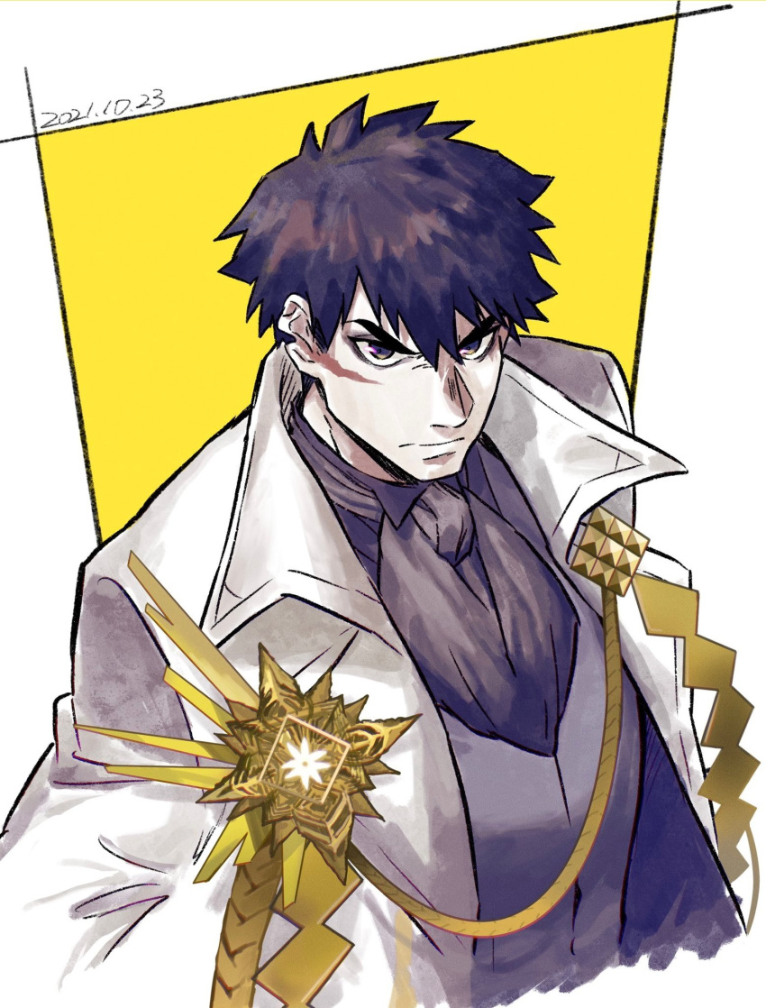 Safebooru - 1boy alchemy stars bangs black hair black scarf choko egg ...