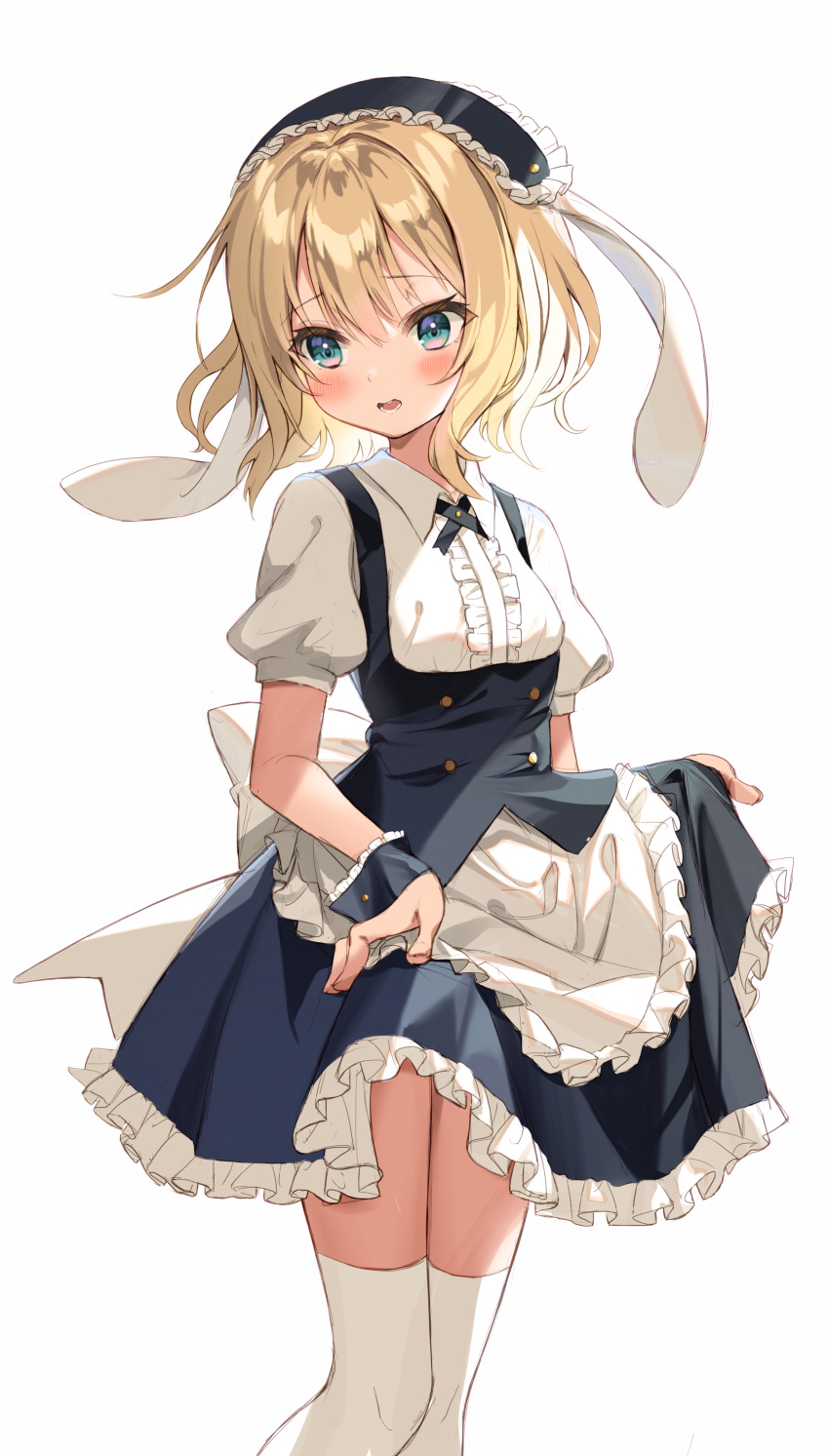 Safebooru - 1girl absurdres animal ears apron azusa (980650076) bangs blonde hair blush eyebrows ...