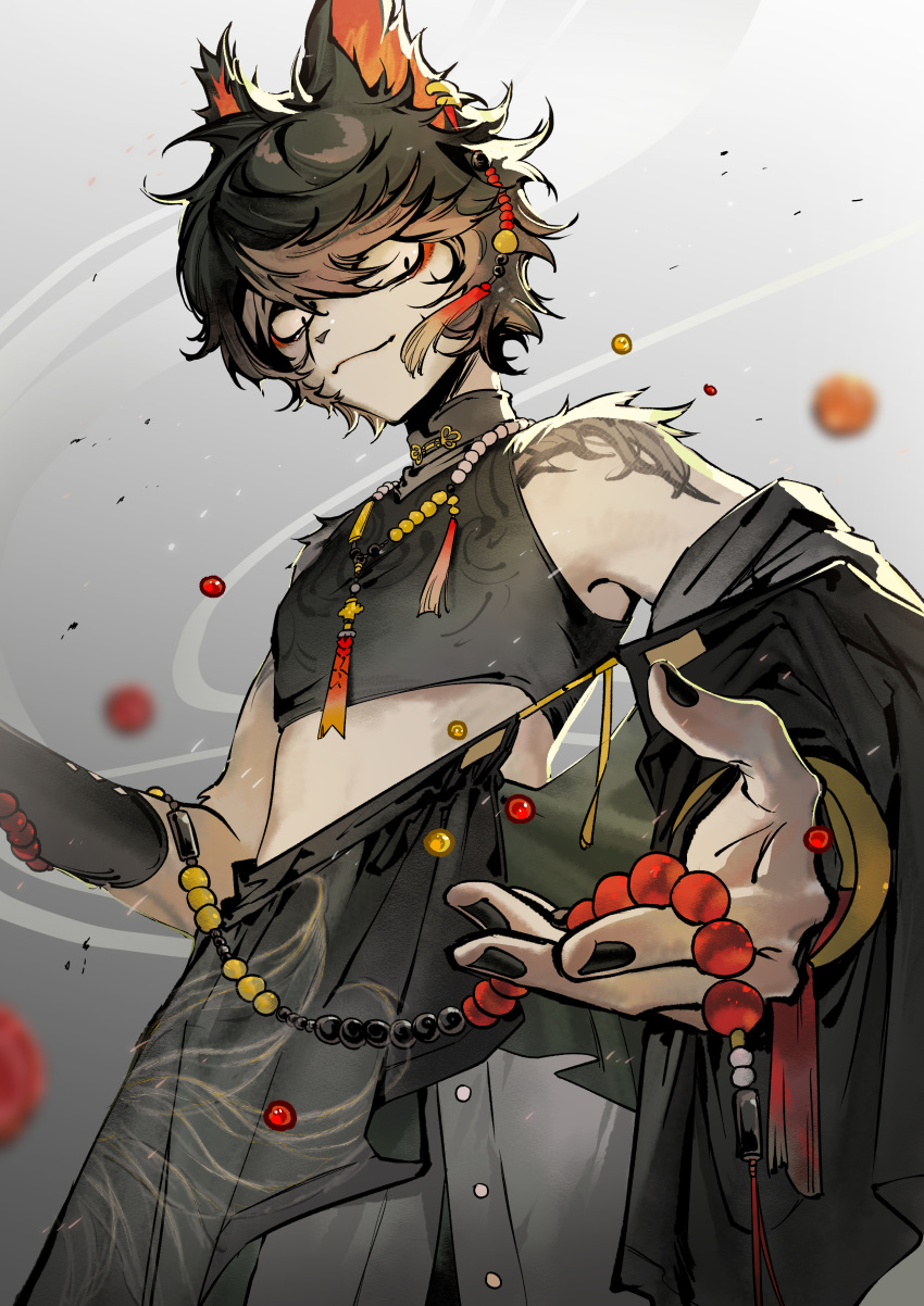 Safebooru - 1boy aak (arknights) aak (healing hand evil heart ...