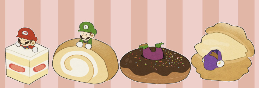 Safebooru - 4boys blue overalls bread brown hair chibi dough doughnut ...