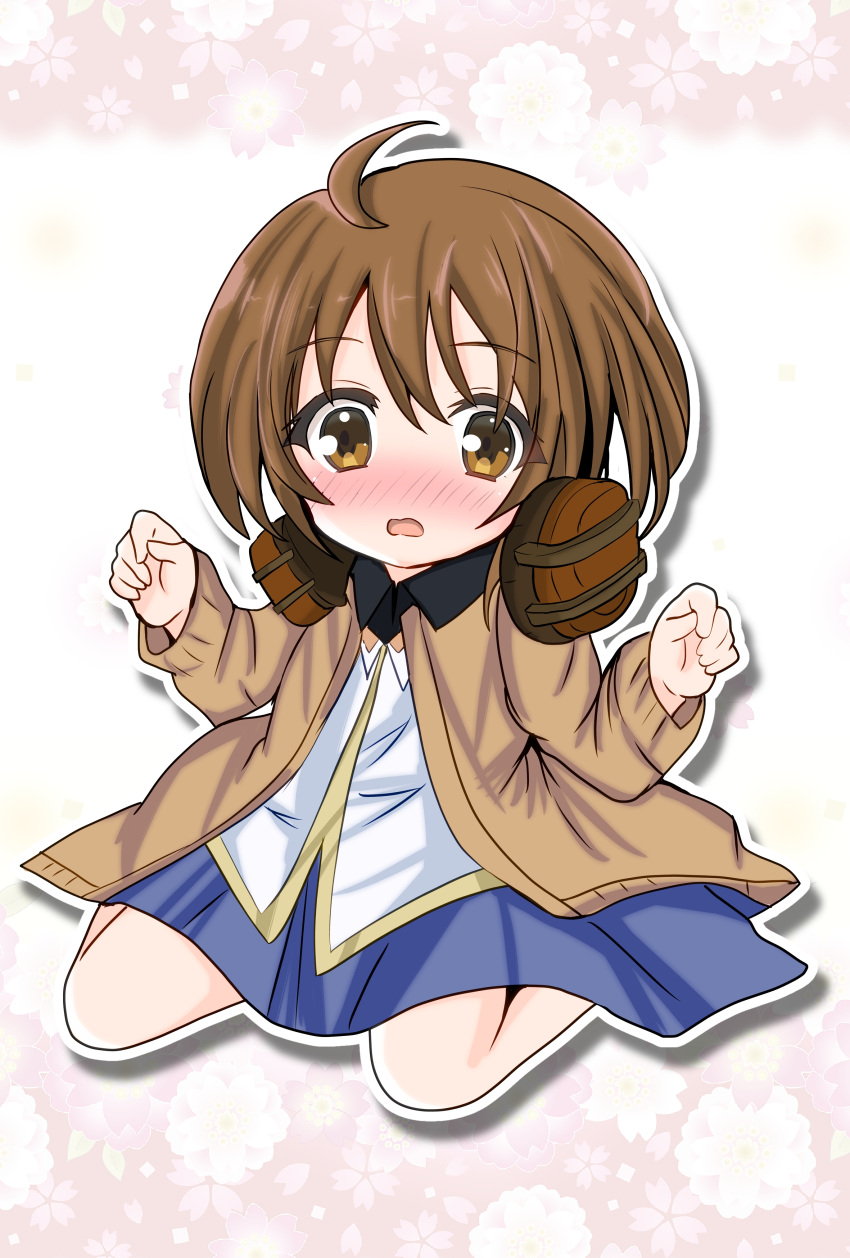Safebooru - 1girl absurdres age regression aged down ahoge assault lily blue skirt blush brown ...