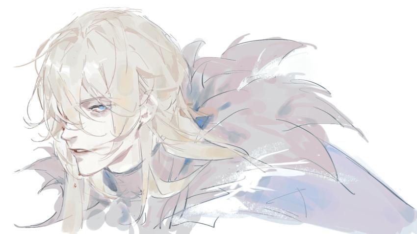 Safebooru - 1boy armor bags under eyes black armor blonde hair blue cape blue eyes cape ...