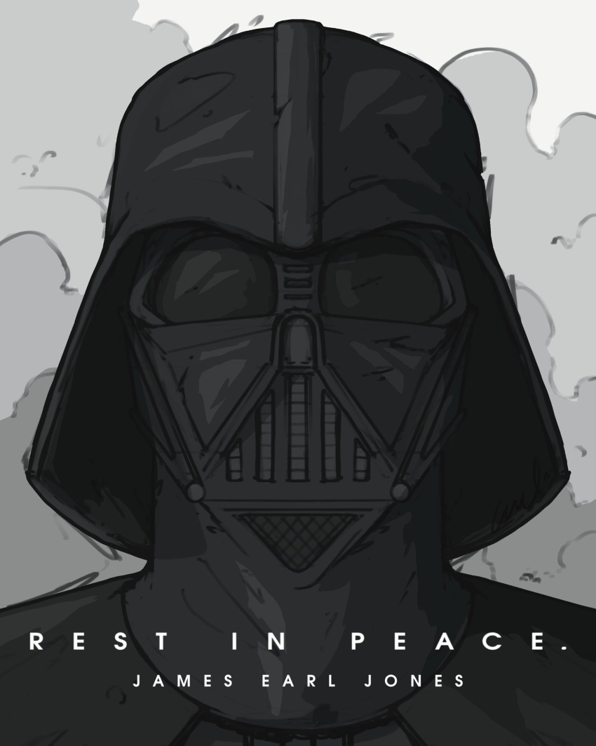 Safebooru - 1boy creedxdesign darth vader english commentary greyscale ...