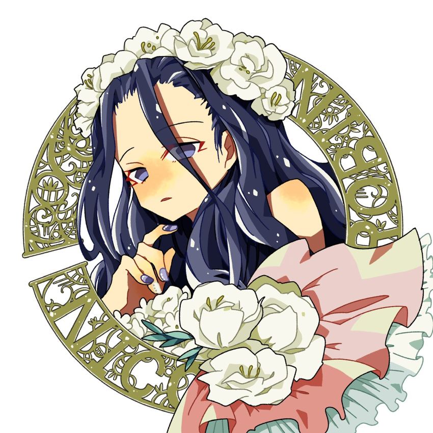 Safebooru - 1girl close-up flower highres long hair looking at viewer ...