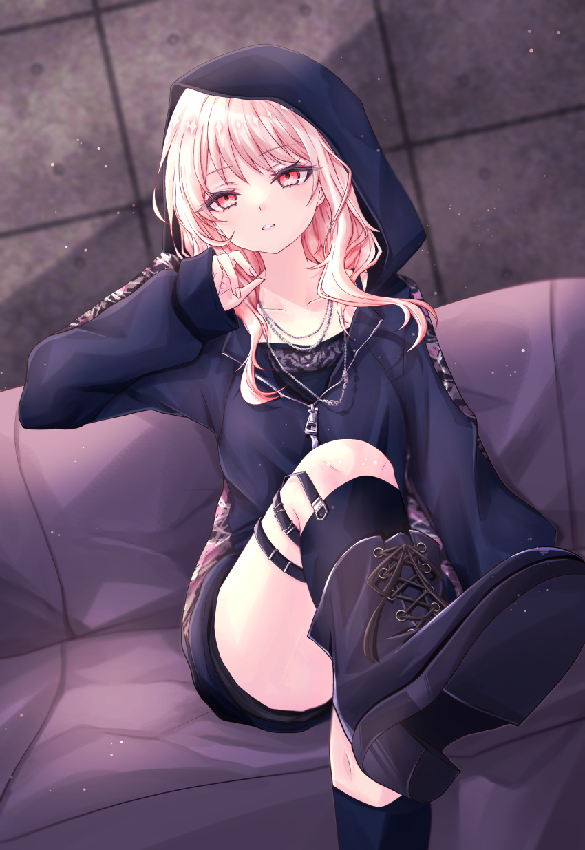 Safebooru - 1other absurdres akiyama mizuki androgynous black camisole black footwear black ...