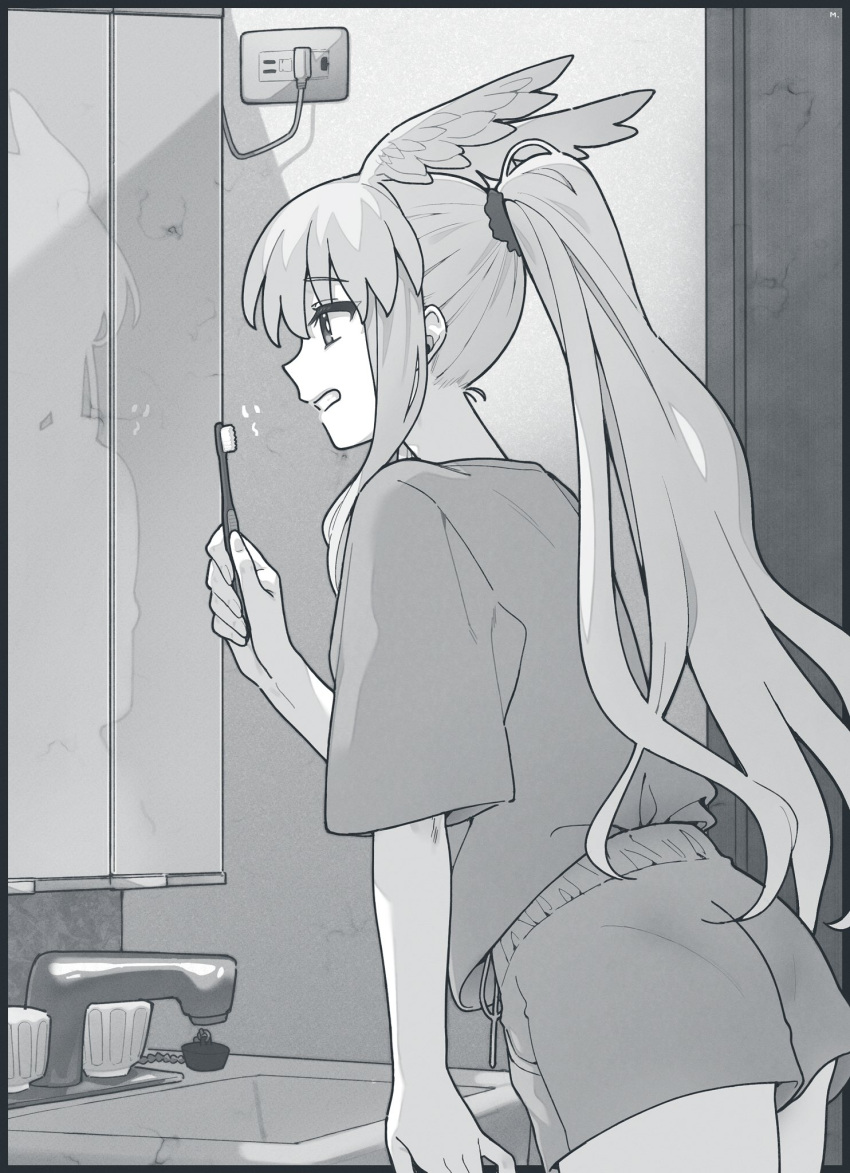 Safebooru - 1girl bathroom fate/grand order fate (series) greyscale ...