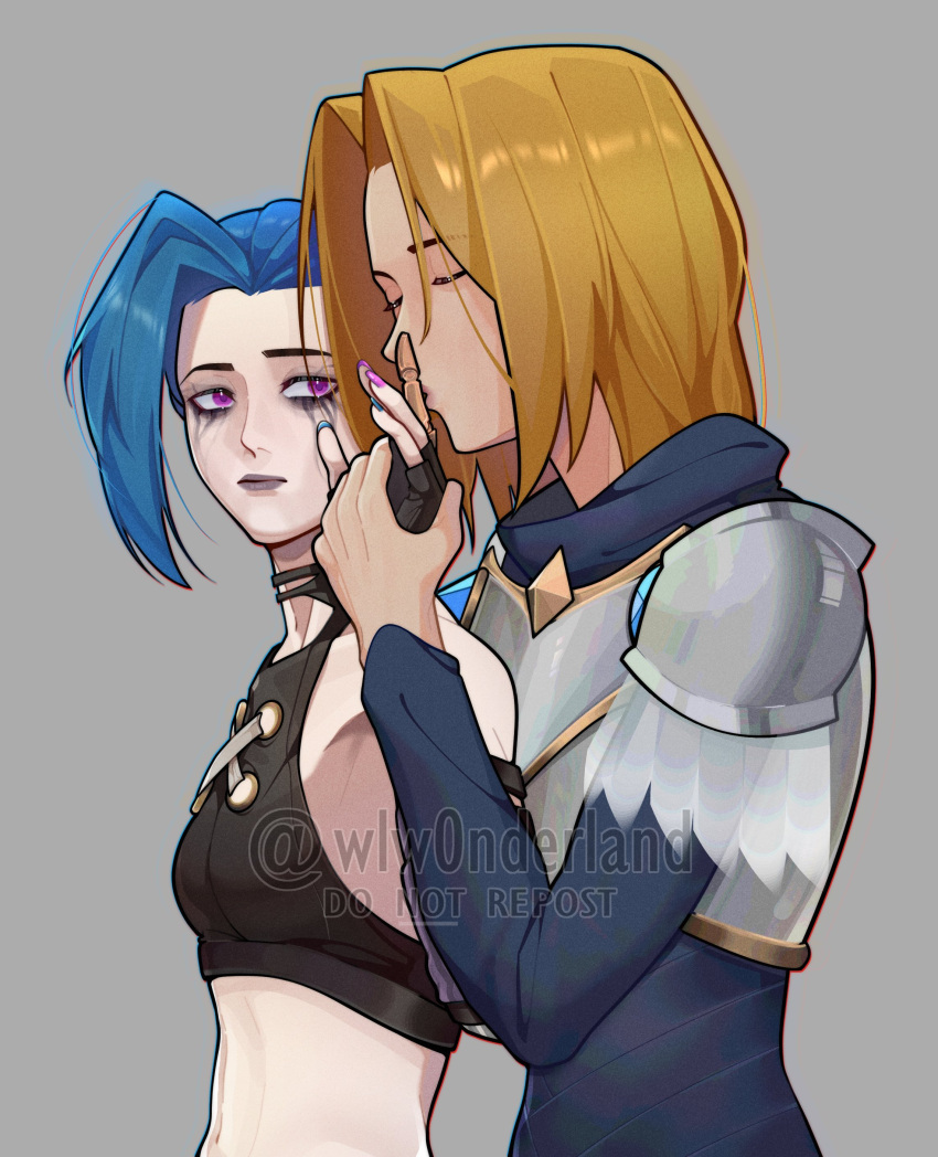 Safebooru - 2girls absurdres alternate costume arcane: league of legends arcane jinx armor bare ...