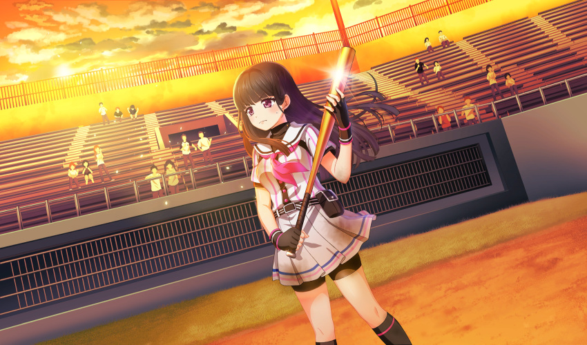 Safebooru - 1girl baseball baseball bat baseball stadium baseball uniform belt belt buckle belt ...