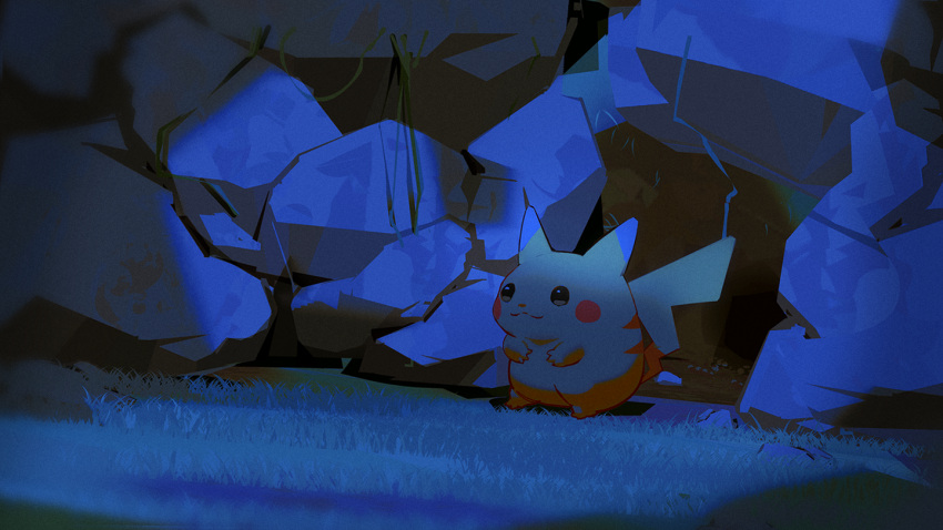 Safebooru - closed mouth commentary grass matwvv night no humans ...