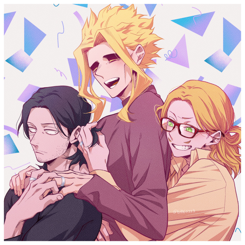 Safebooru - 3boys all might bags under eyes beard stubble biru (k22 t20 ...