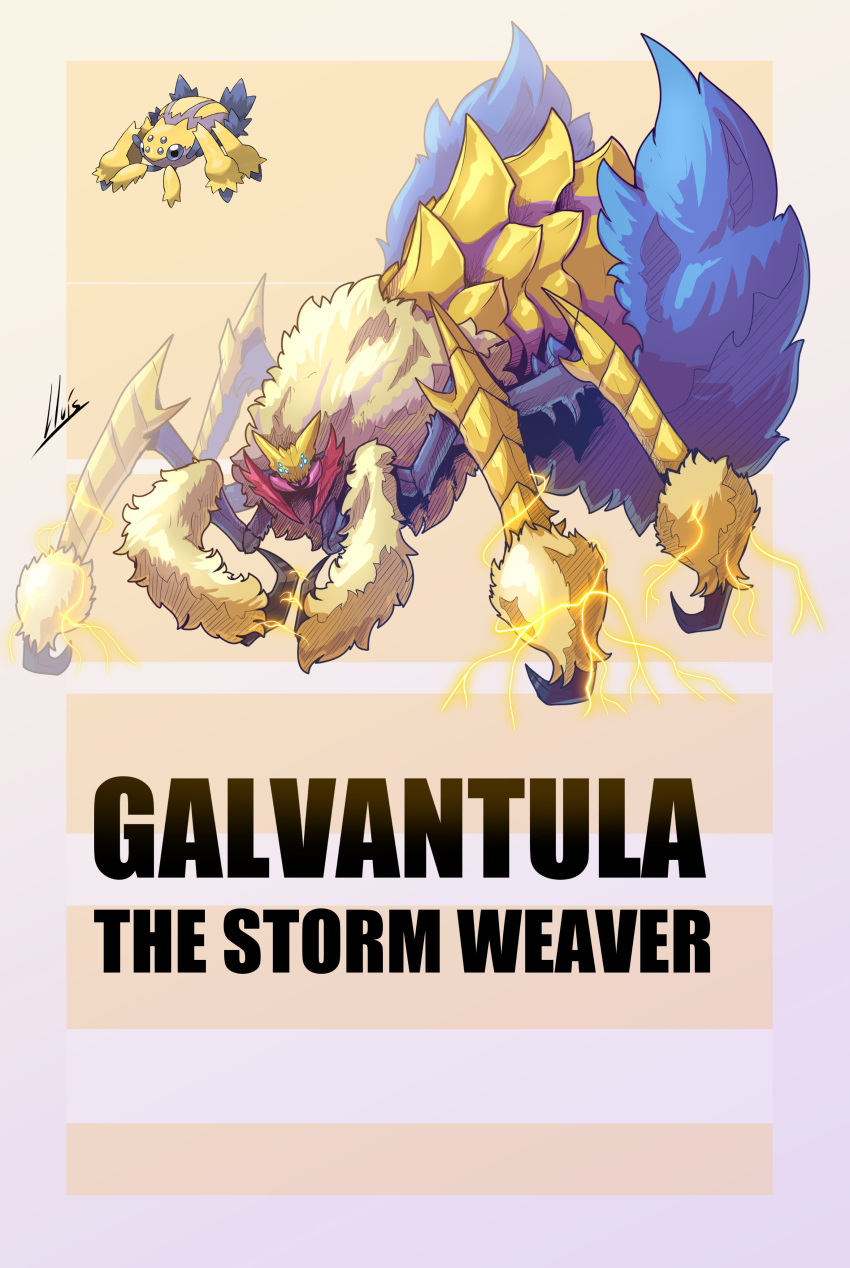 Safebooru - absurdres armor blue hair bug electricity fluffy galvantula ...