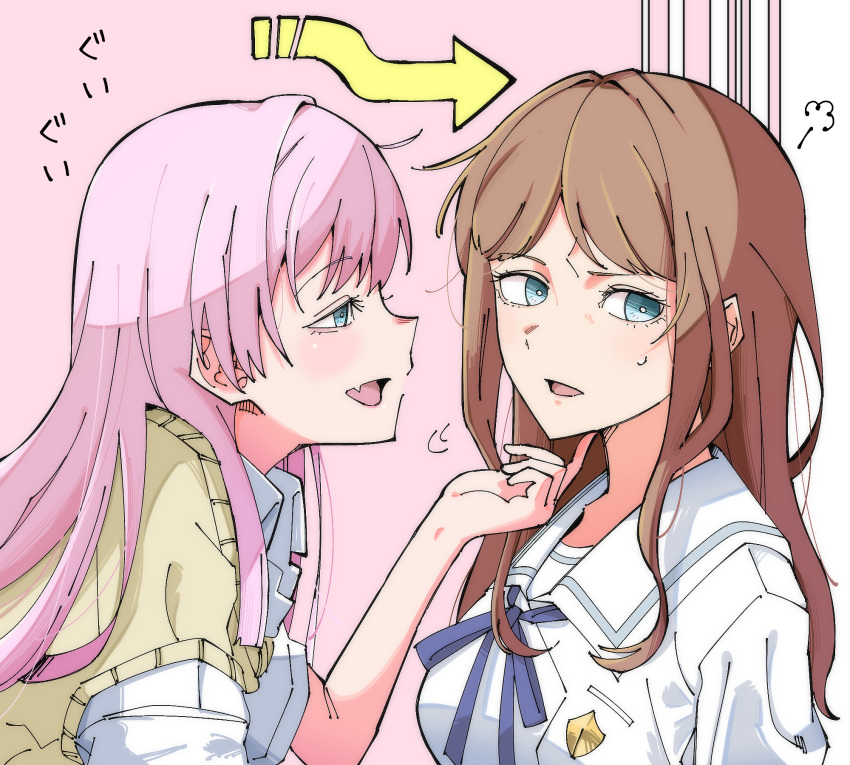 Safebooru - 2girls arrow (symbol) averting eyes bang dream! bang dream ...