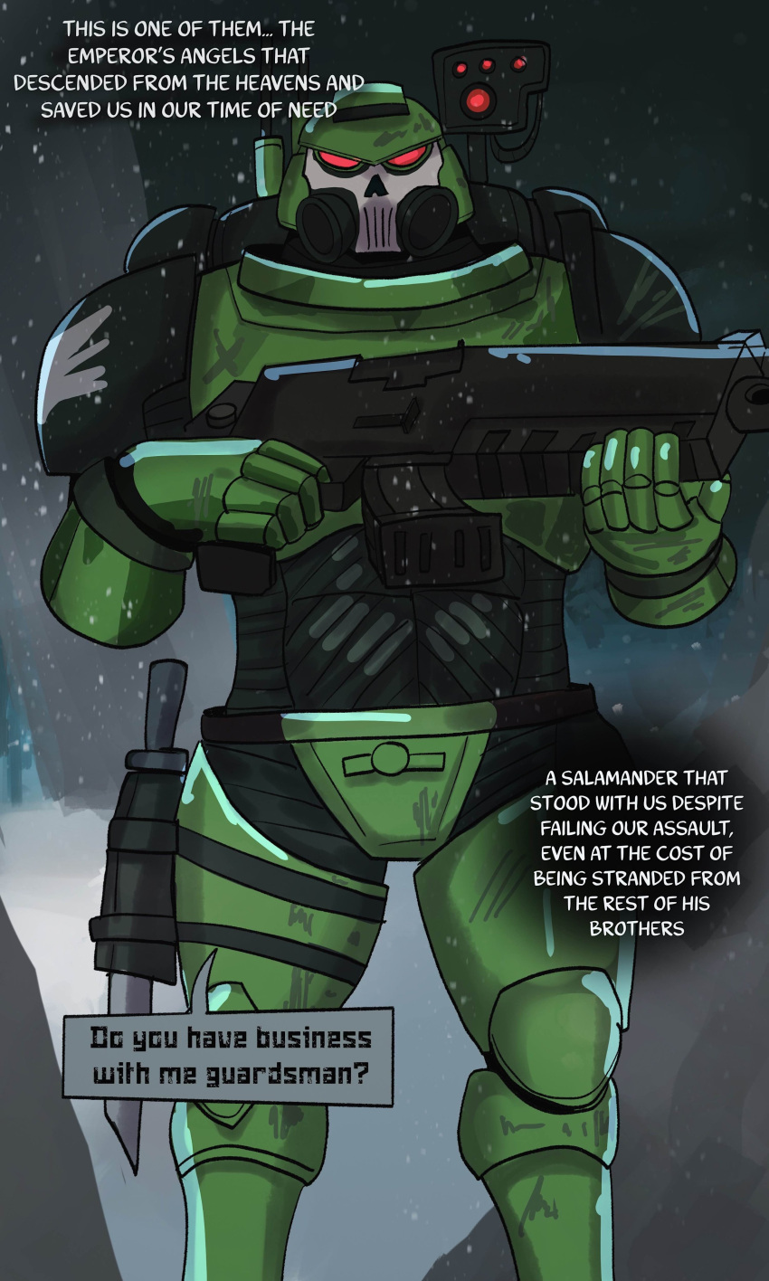 Safebooru - 1boy absurdres armor basedbinkie english text green armor ...