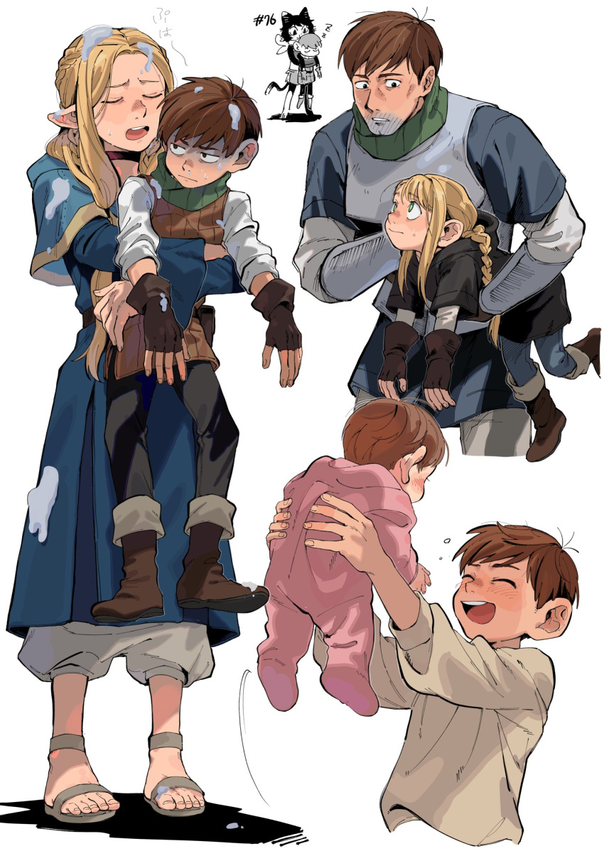 Safebooru - 3girls armor baby blonde hair blue eyes blue robe blush ...