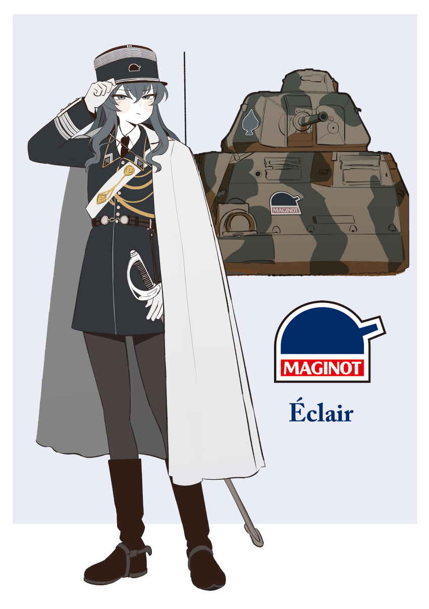 Safebooru - 1girl absurdres adjusting clothes adjusting headwear alternate costume black ...