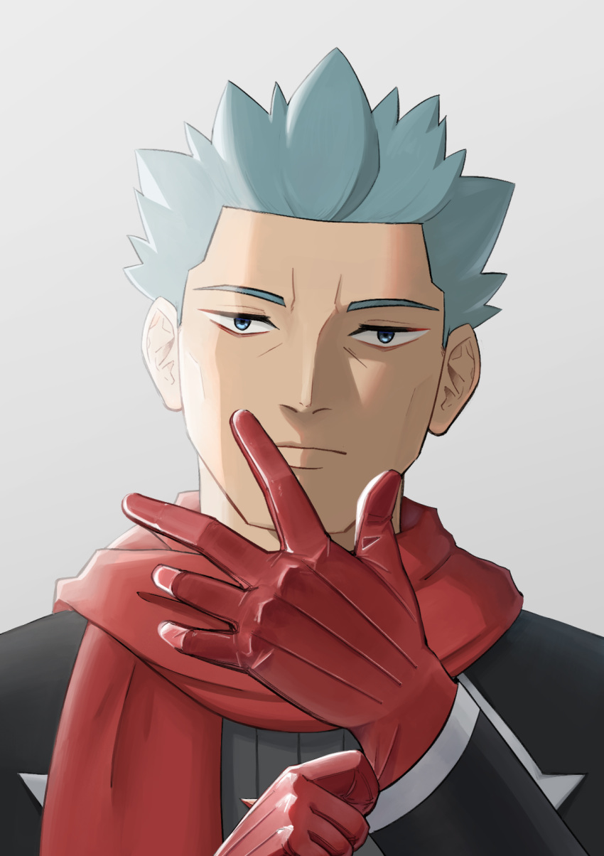 Safebooru - 1boy adjusting clothes adjusting gloves blue eyes blue hair ...