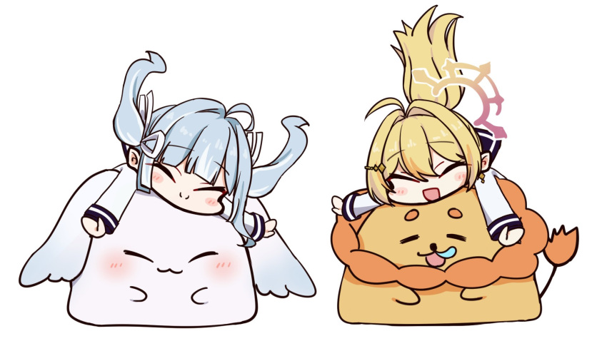 Safebooru - 2girls ahoge alternate costume amaui blonde hair blue hair ...