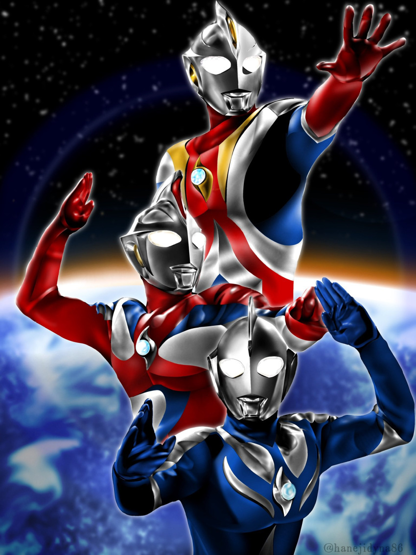 Safebooru - 1boy alien arm up artist name atmospheric layer blue skin ...