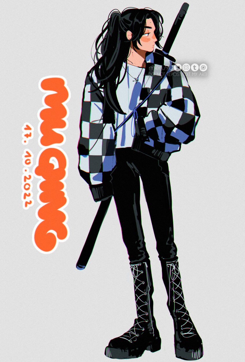 Safebooru - 1boy alternate costume alternate universe artist name black ...